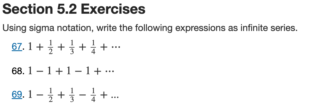 Solved Using sigma notation, write the following expressions | Chegg.com