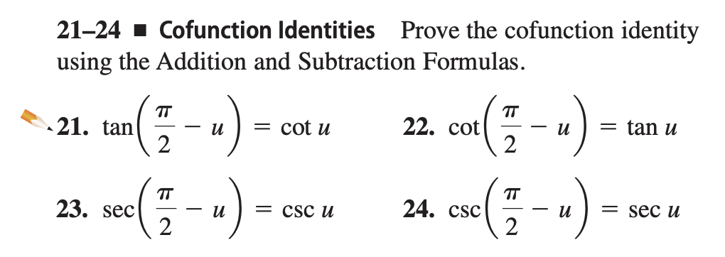 Solved 21-24 Cofunction Identities Prove the cofunction | Chegg.com