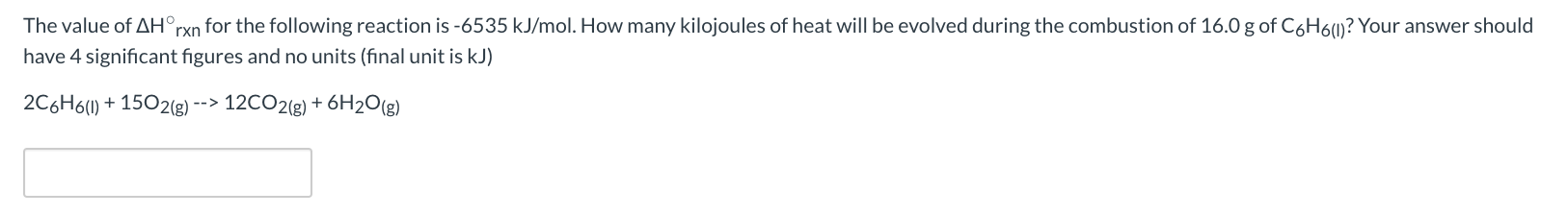 Solved The value of AH° rxn for the following reaction is | Chegg.com