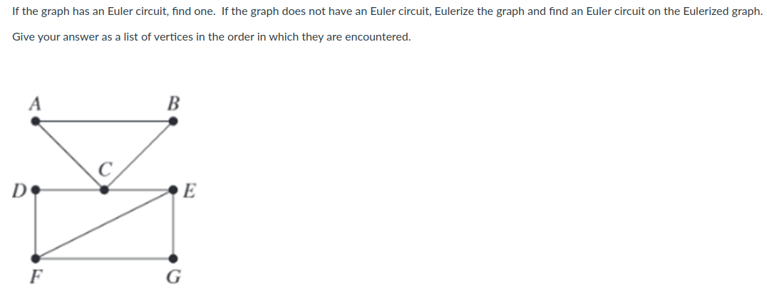 Solved If the graph has an Euler circuit, find one. If the | Chegg.com