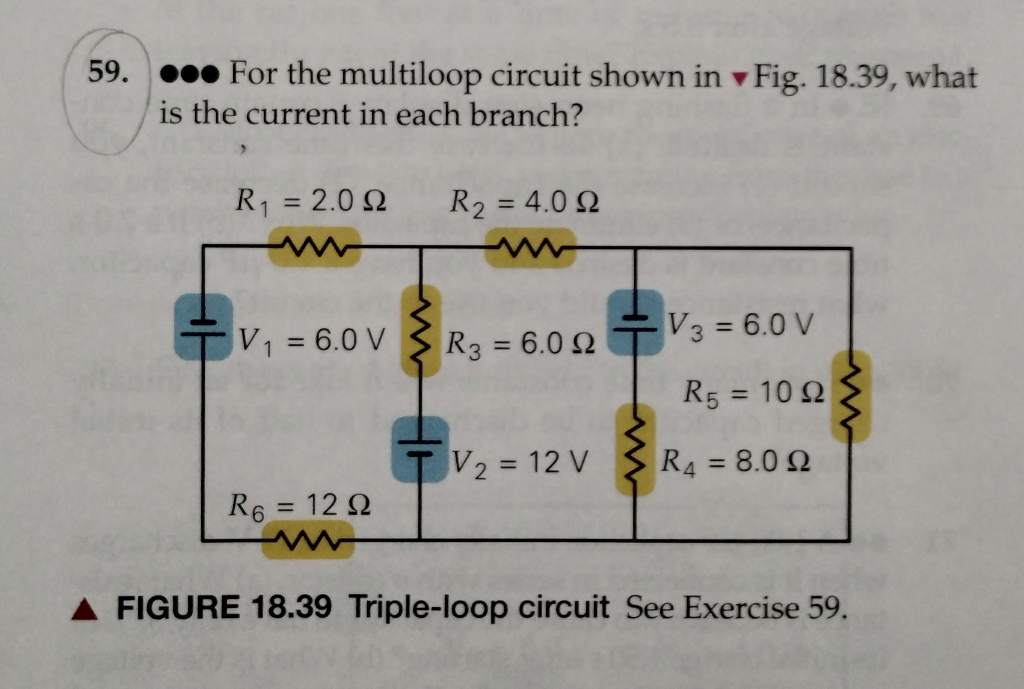 Solved 59. ••• For the multiloop circuit shown in Fig. | Chegg.com