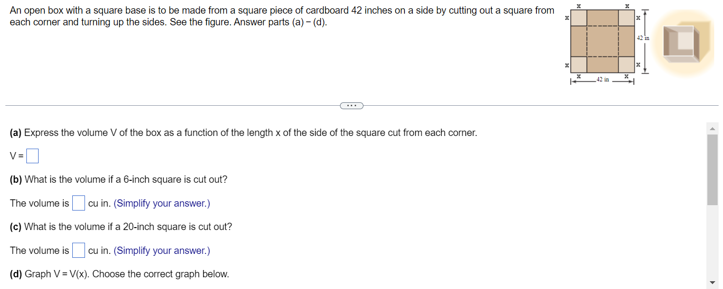 Solved An open box with a square base is to be made from a | Chegg.com