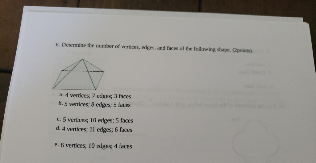 Solved 6. Determine the number of vertices, edges, and faces | Chegg.com