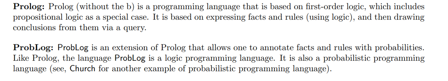 Prolog: Prolog (without the b) is a programming | Chegg.com