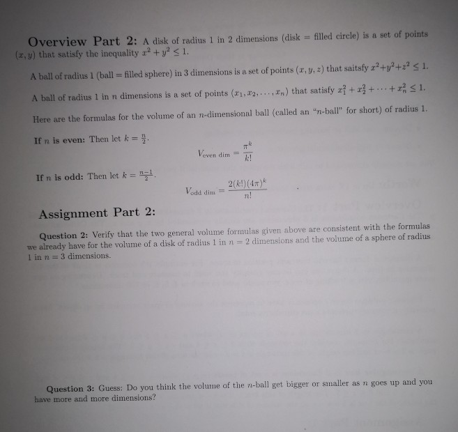 Solved Assignment Part 1: Question 1: A rectangle in n | Chegg.com