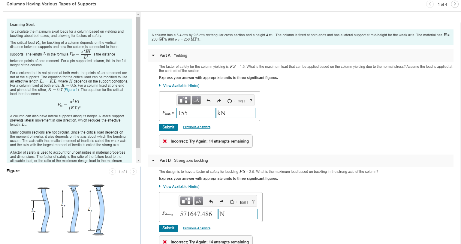Solved Columns Having Various types of Supports ( | Chegg.com