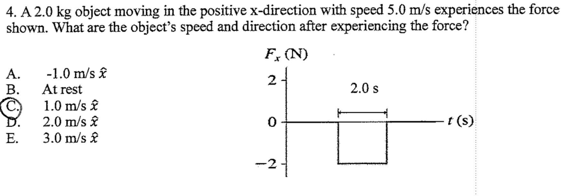 Solved A 2 0kg ﻿object Moving In The Positive X Direction