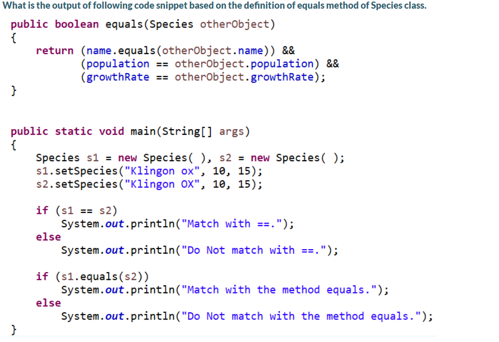 Solved What is the output of following code snippet based on | Chegg.com