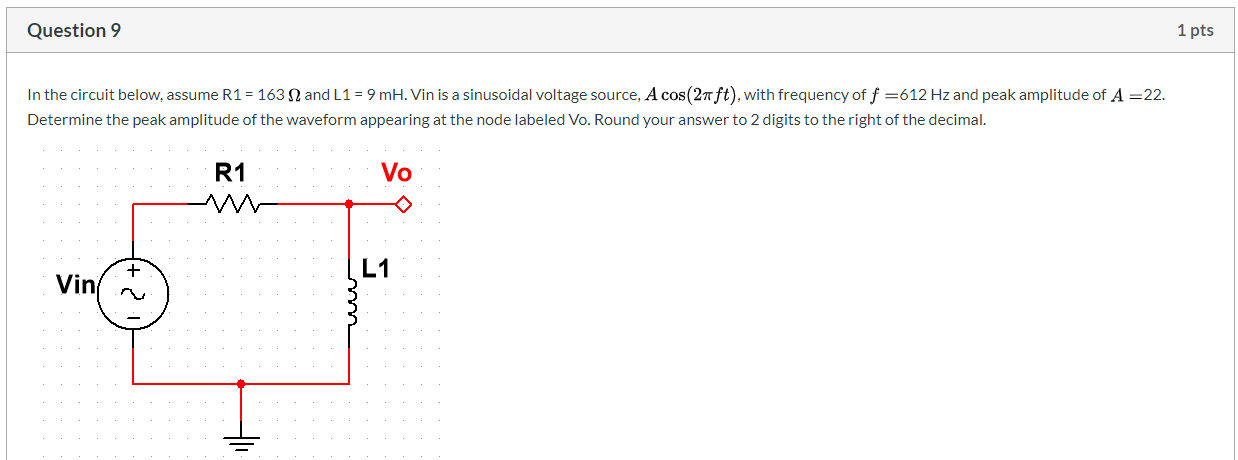 Solved Question 9 1 pts In the circuit below, assume R1 = | Chegg.com