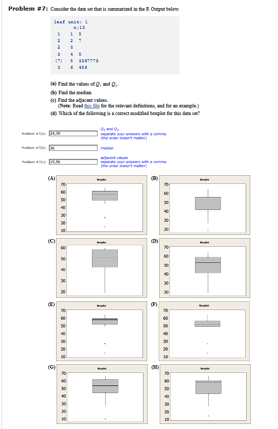 Solved Problem #7: Consider the data set that is ﻿summarized | Chegg.com