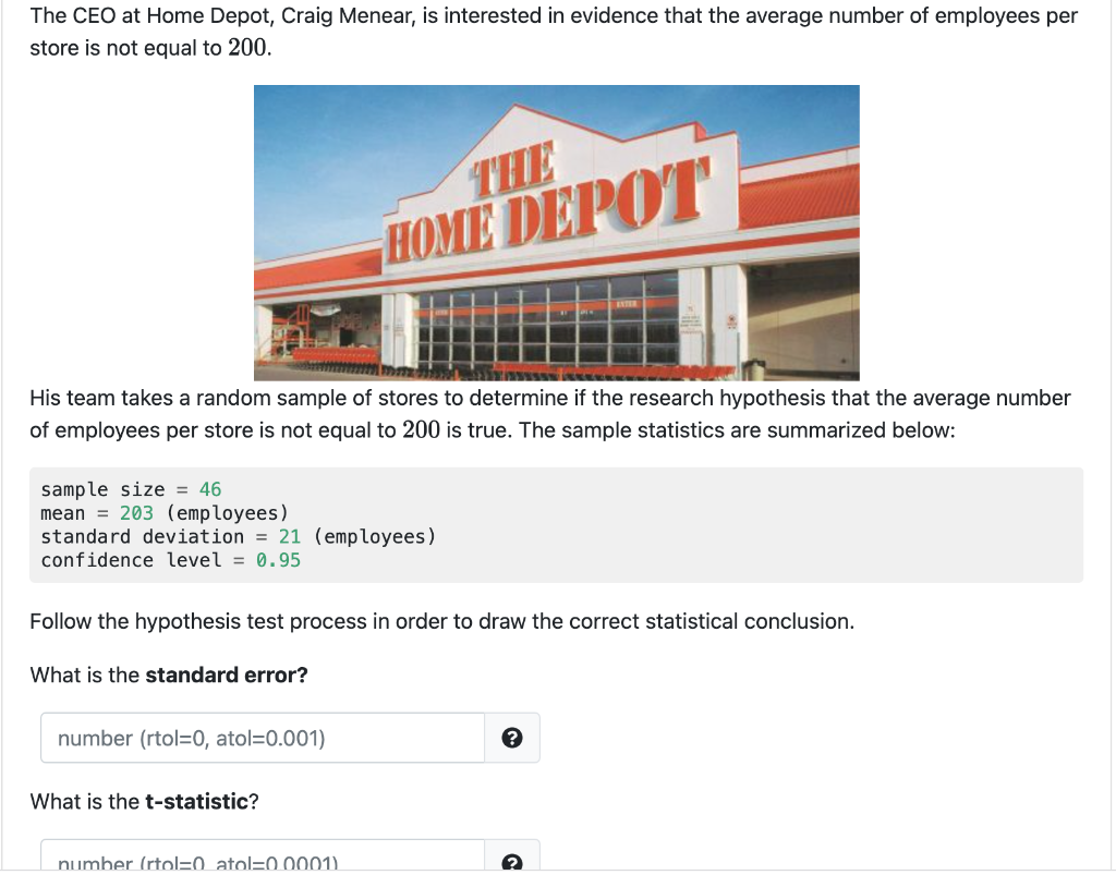 Solved The CEO at Home Depot, Craig Menear, is interested in | Chegg.com