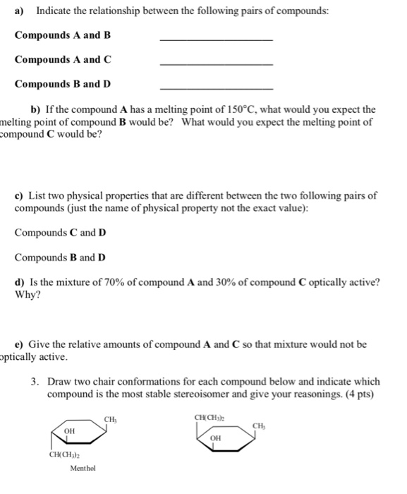 Solved 1. Indicate the relationship of the following pairs | Chegg.com