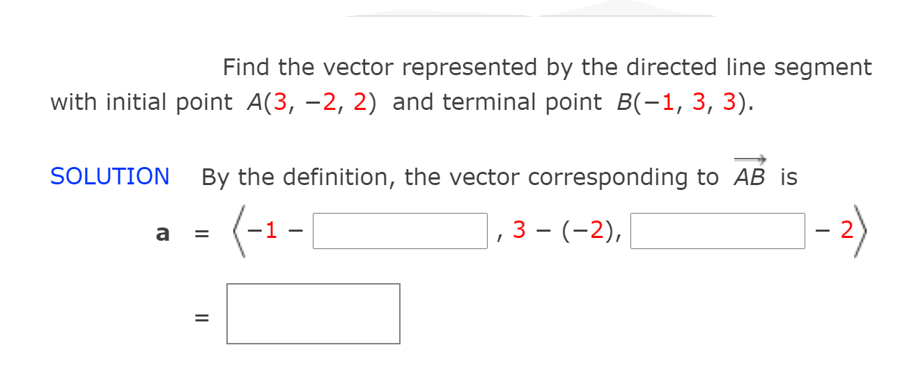 Solved Find the vector represented by the directed line | Chegg.com