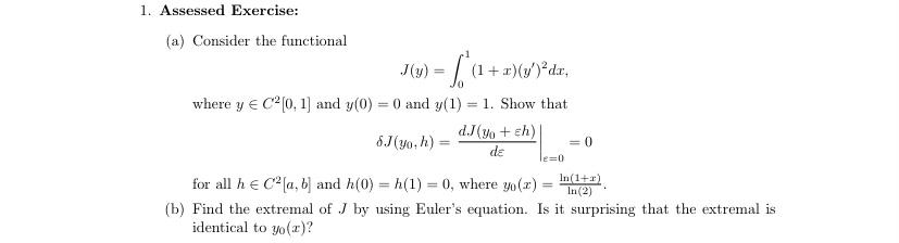 Solved 1 Assessed Exercise A Consider The Functional