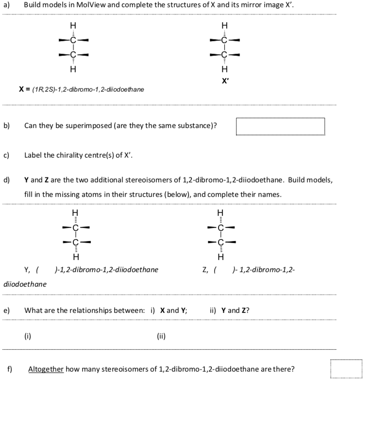Solved a) Build models in MolView and complete the | Chegg.com