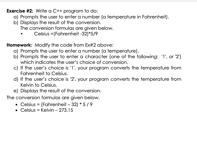 Solved Exercise #2: Write a C++ program to do: a) Prompts | Chegg.com