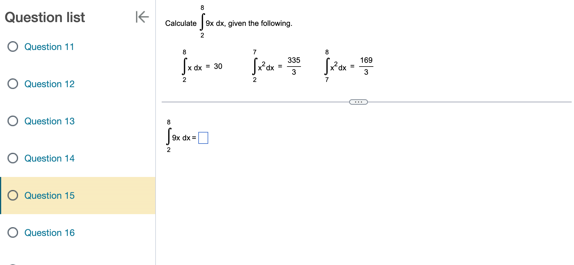 Solved Question list Question 11 Question 12 Question 13 | Chegg.com