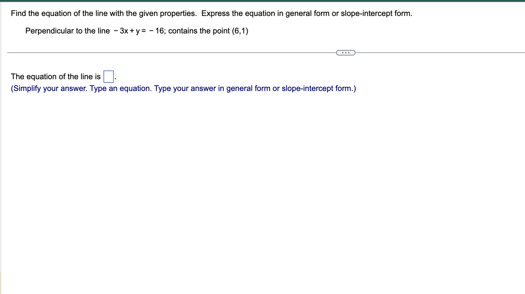 Solved Find the equation of the line with the given | Chegg.com