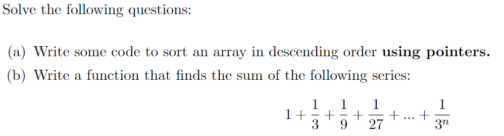 Solved Solve the following questions: (a) Write some code to | Chegg.com