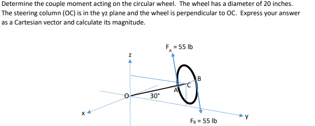 Solved Determine the couple moment acting on the circular | Chegg.com