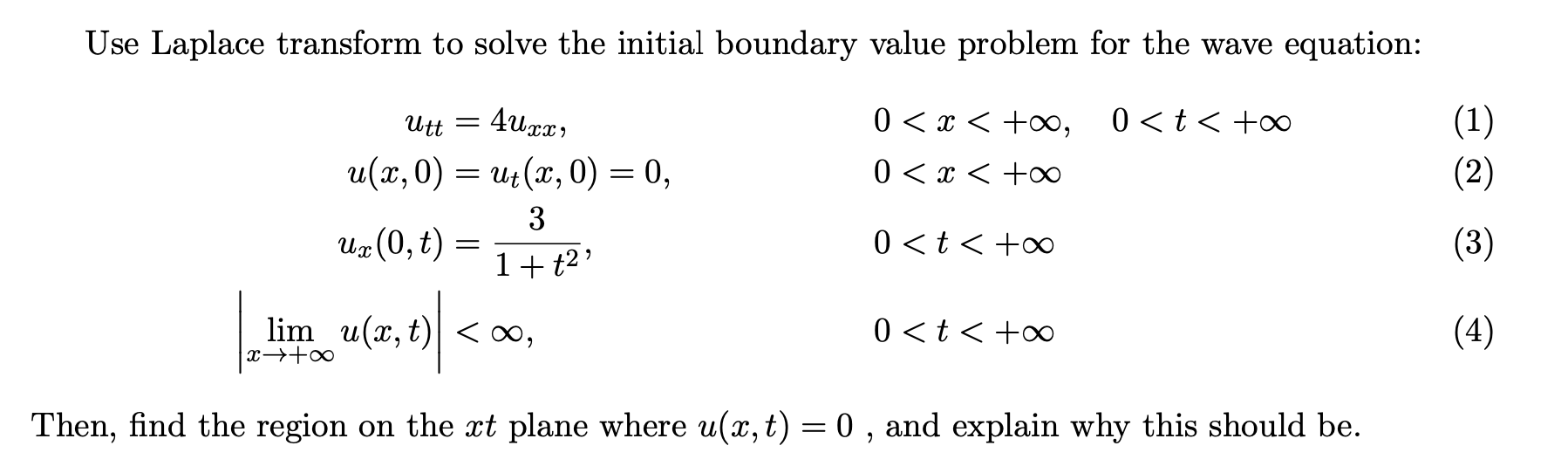Solved Use Laplace transform to solve the initial boundary | Chegg.com