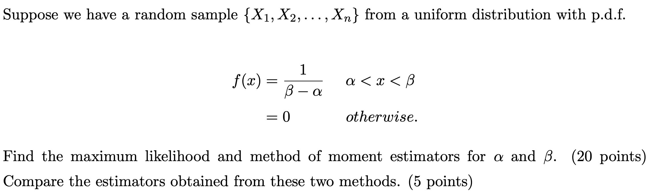 Solved Suppose we have a random sample {X1, X2, ..., Xn} | Chegg.com