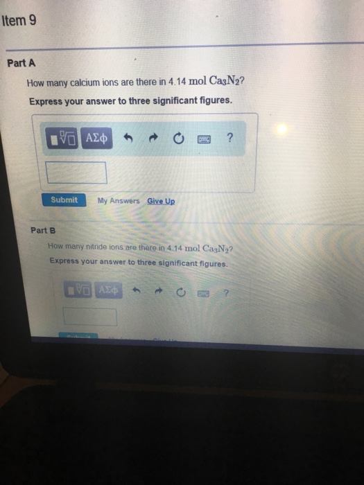 Solved How many calcium ions are there in 4.14 mol Ca_3N_2? | Chegg.com