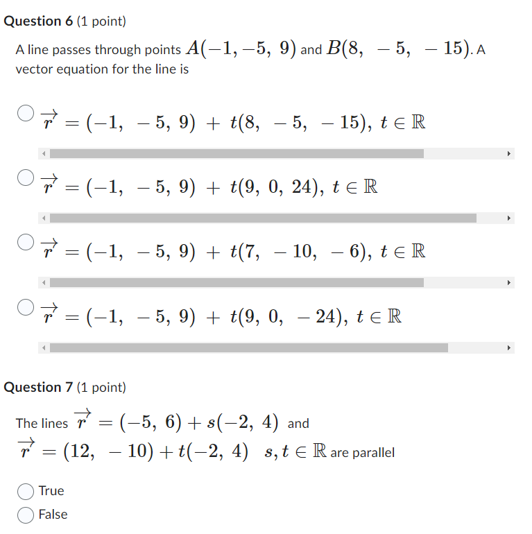 [Solved]: A line passes through points ( A(-1,-5,9) ) an