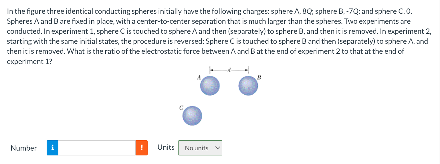 Solved In the figure three identical conducting spheres | Chegg.com