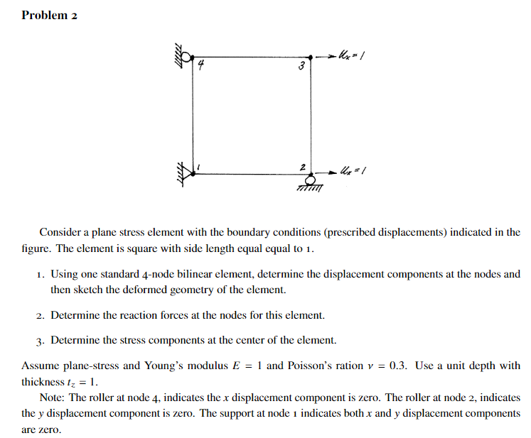 Problem 2 Consider a plane stress element with the | Chegg.com