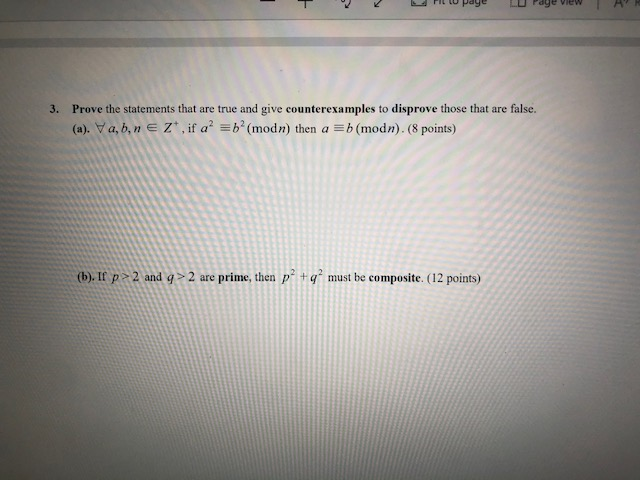 Solved 2 3. Prove the statements that are true and give | Chegg.com