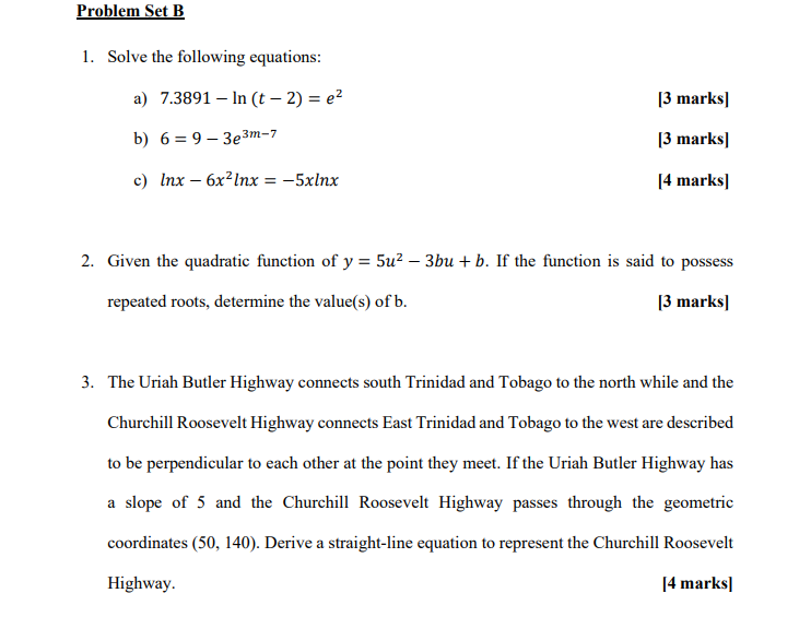 Solved 1. Solve the following equations: a) | Chegg.com