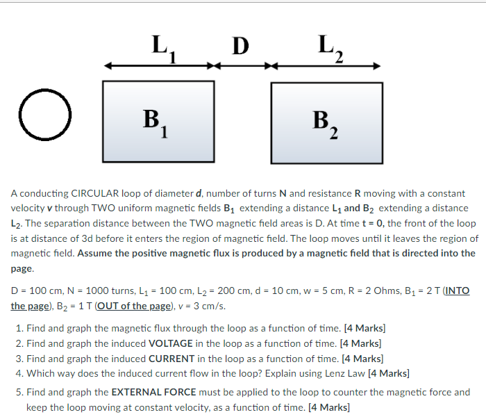 Solved li D Ꭰ . L2 В. 1 В. 2 A conducting CIRCULAR loop of | Chegg.com