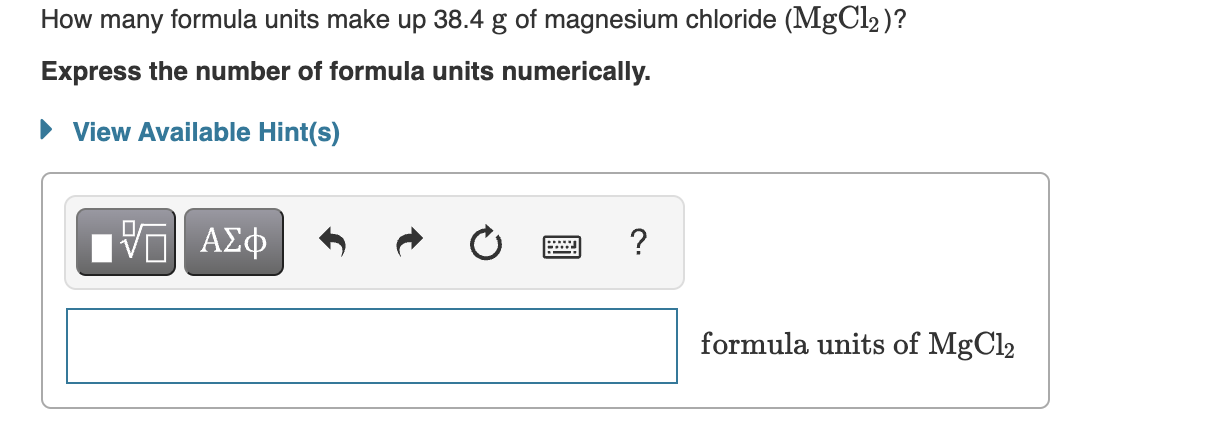Solved How many formula units make up 38.4 g of magnesium | Chegg.com