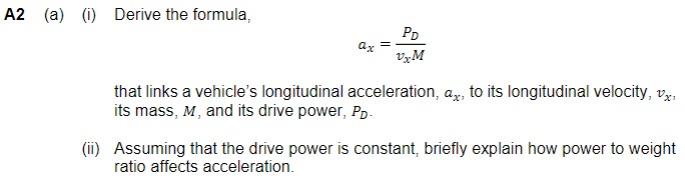 Solved A2 (a) (i) Derive the formula, PD ax that links a | Chegg.com