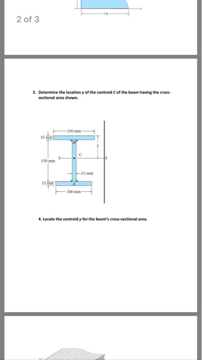 Solved Determine the location y of the centroid C of the | Chegg.com