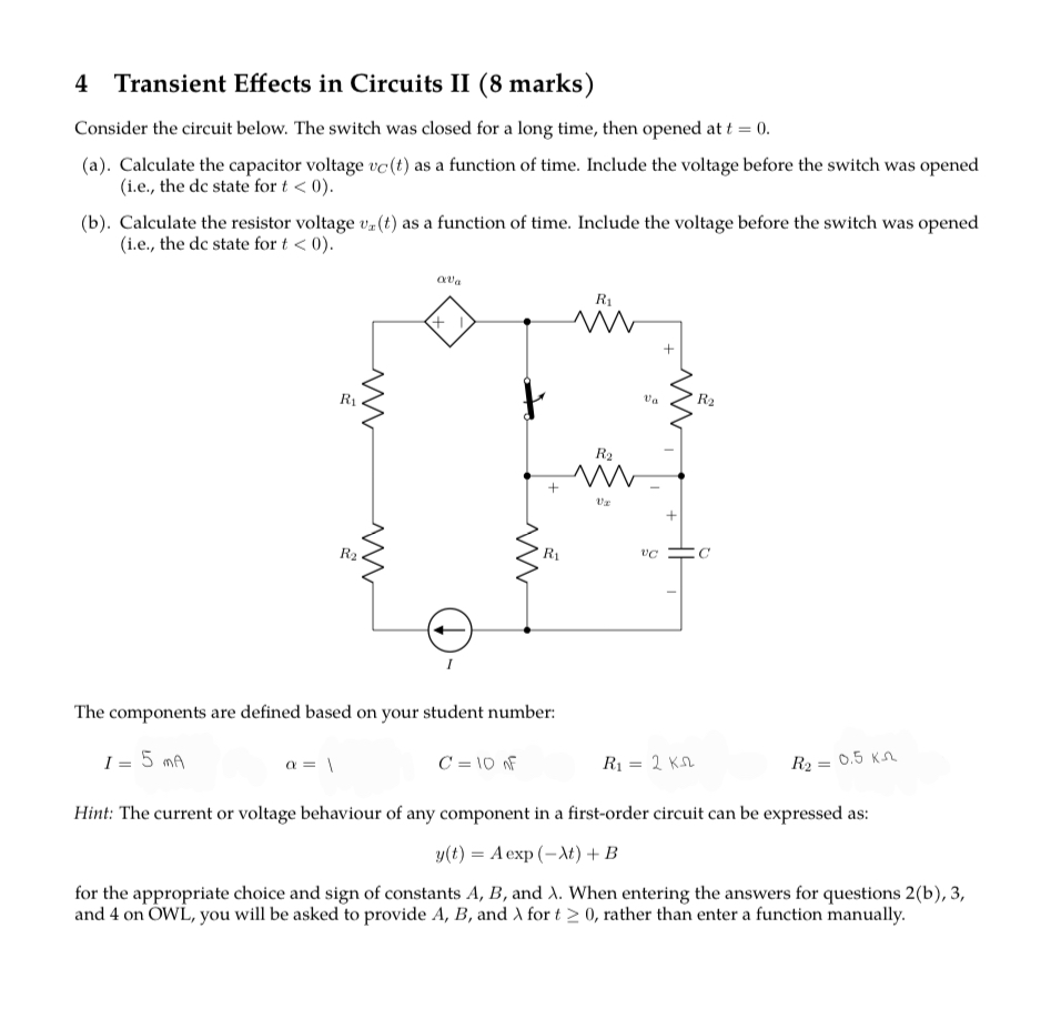 Solved 4 ﻿Transient Effects in Circuits II (8 | Chegg.com