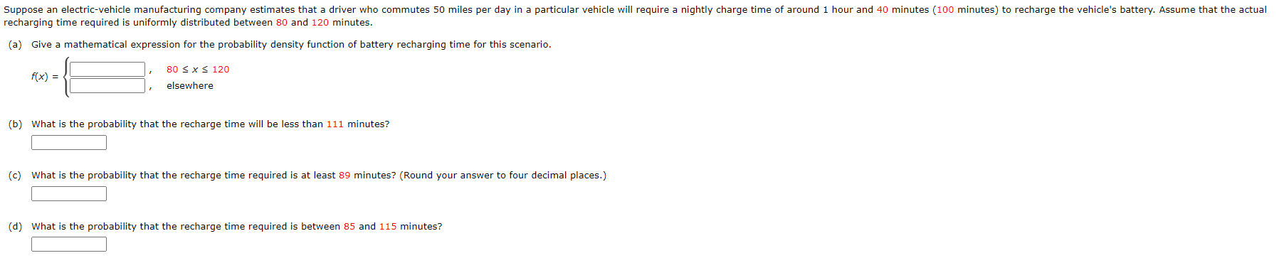Solved recharging time required is uniformly distributed | Chegg.com