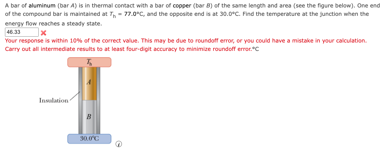 Solved A bar of aluminum (barA) is in thermal contact with a | Chegg.com