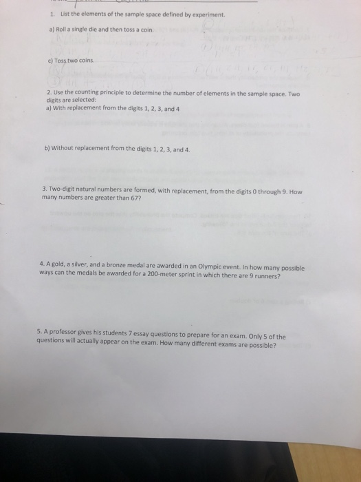 Solved List the elements of the sample space defined by | Chegg.com