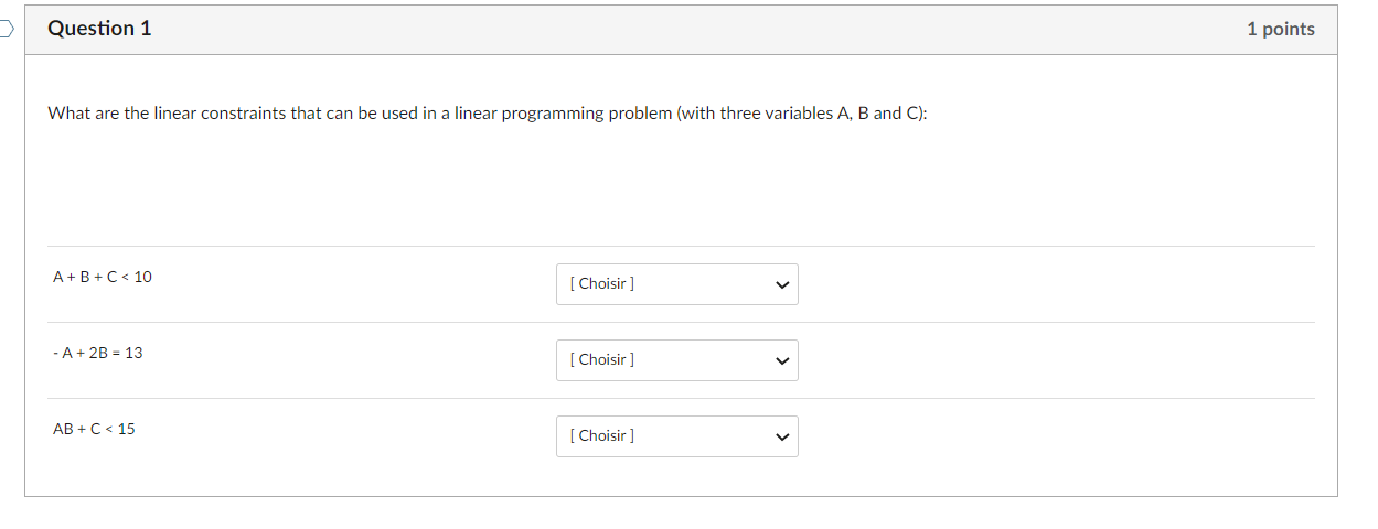 Solved What Are The Linear Constraints That Can Be Used In A 8502