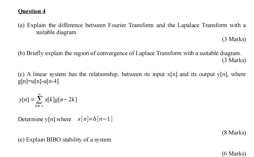 Solved (a) Explain the difference between Fourier Transform | Chegg.com