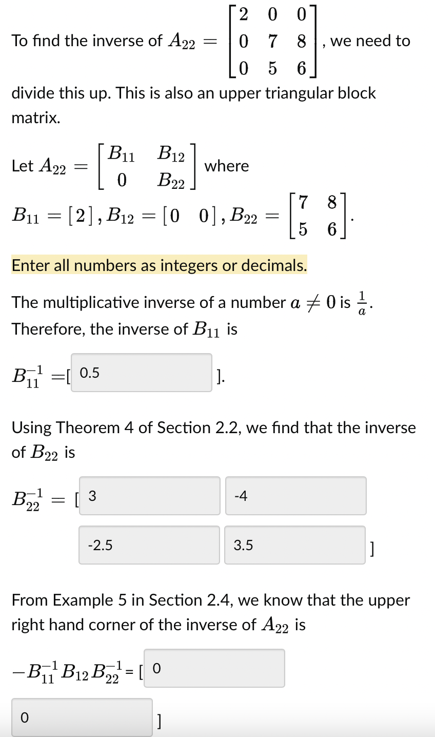 The following matrix is block upper triangular: | Chegg.com