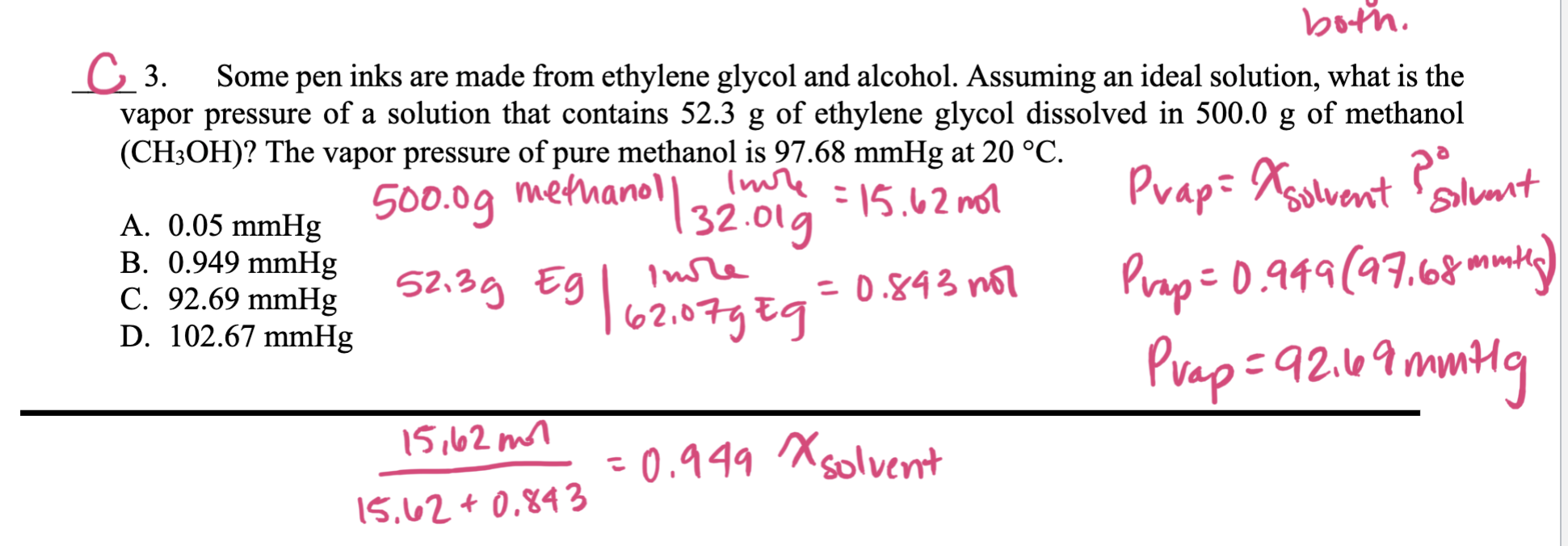 Solved I know how to find the xsolvent for the pvap. But I | Chegg.com