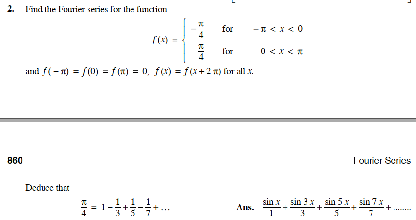 Solved L J 2. 2 Find the Fourier series for the function TT | Chegg.com