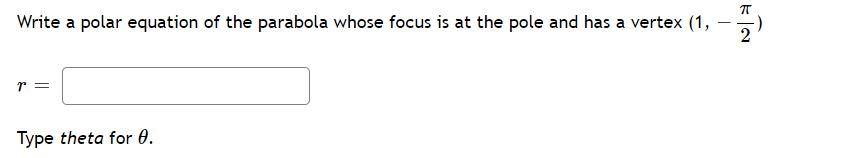 Solved Write a polar equation of the parabola whose focus is | Chegg.com