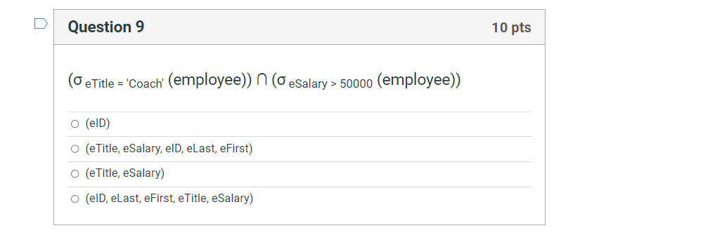 Solved Select the schema to be displayed in the query result | Chegg.com
