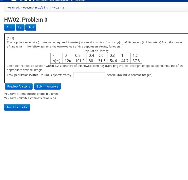 Solved webwork/csu_mth 182_fall19 / hwo2 / 3 HW02: Problem 3 | Chegg.com