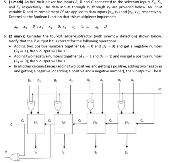 Solved 5. (1 mark) An 8x1 multiplexer has inputs A, B and C | Chegg.com
