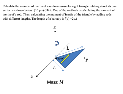 Solved Calculate the moment of inertia of a uniform | Chegg.com